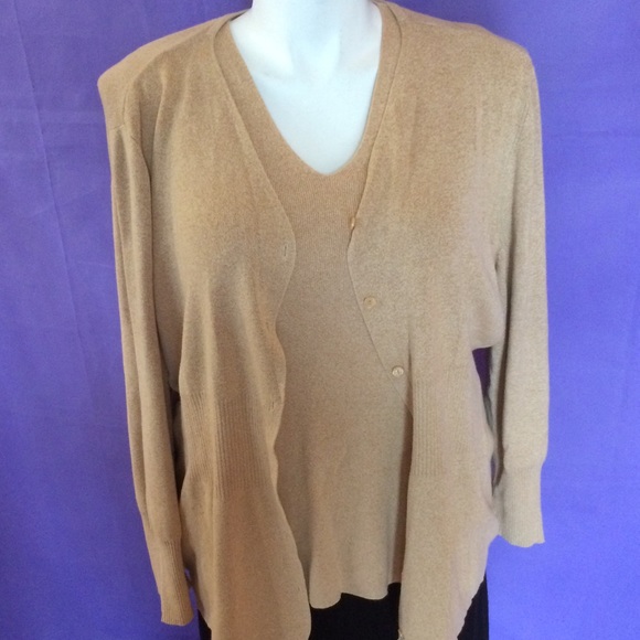 Merona | Sweaters | Plus Sweater X Tank 2x Cardigan Gold Tan Merona ...